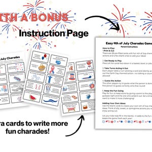 4th of July Charades Game Printable, Fun Independence Day Activity ...