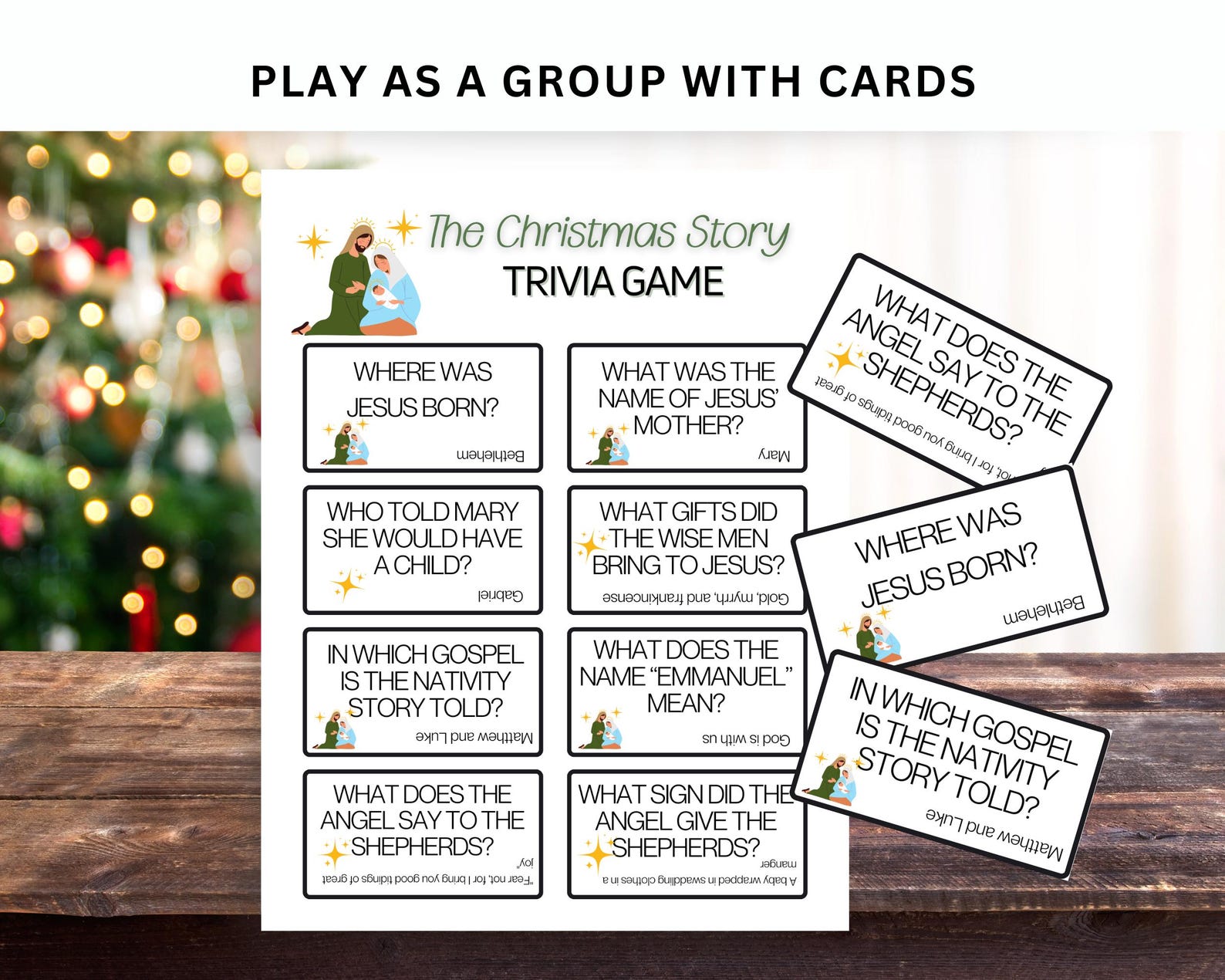 Christmas Nativity Trivia Game for Family Gatherings, Church Events ...