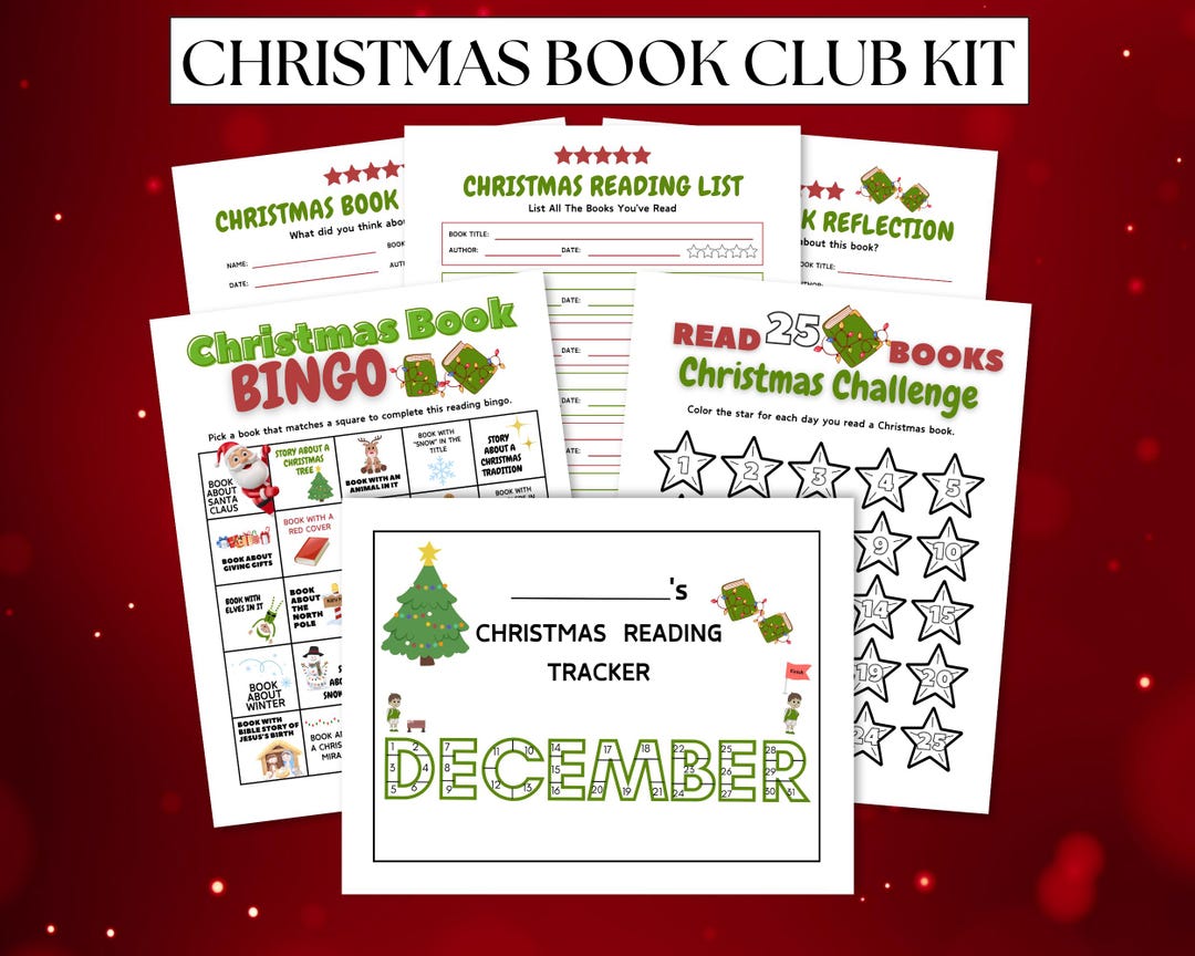 Christmas Reading Book Challenge Kit Book Bingo Challenge, Book ...
