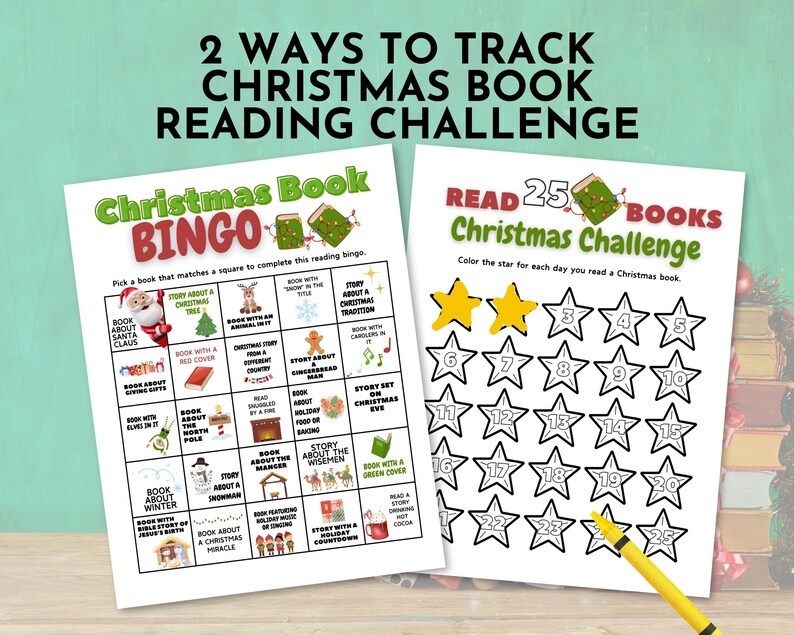 Christmas Reading Book Challenge Kit Book Bingo Challenge, Book ...