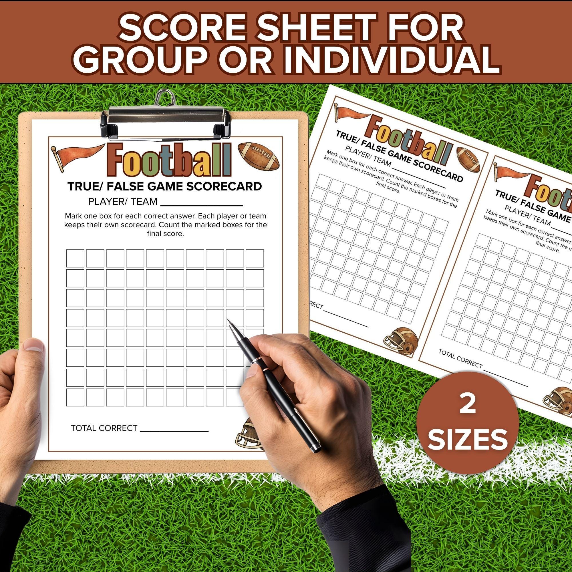 Football True or False Trivia Game, Printable Football Party Game for ...