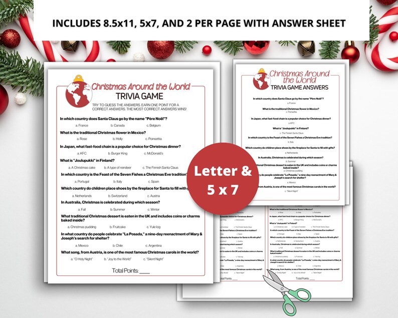 Christmas Around the World Trivia Game for ALL AGES, Christmas ...