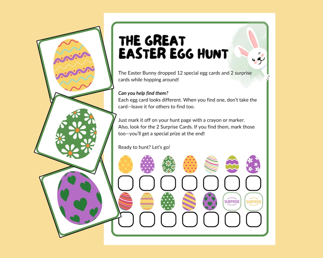 Printable the Great Easter Egg Hunt Game for Kids – Easter Egg ...