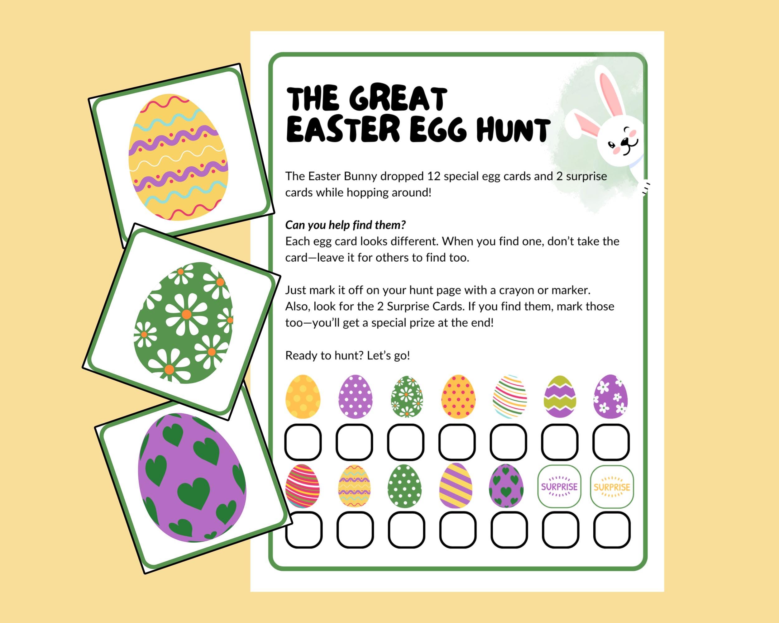 Printable the Great Easter Egg Hunt Game for Kids – Easter Egg ...