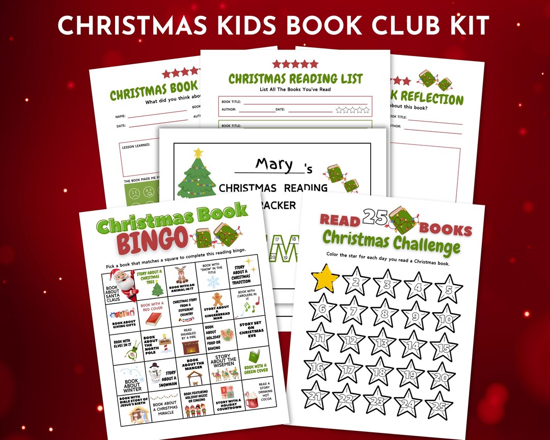 Christmas Reading Book Challenge Kit Book Bingo Challenge, Book ...