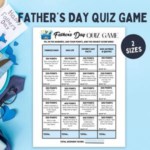 Printable Father’s Day Quiz-style Trivia Game, Fun Father’s Day ...