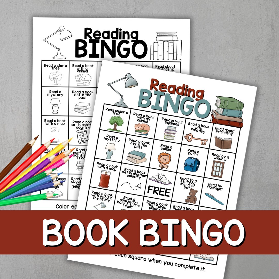 Book Bingo Tracker, Reading Bingo Printable for Kids, Reading Book ...