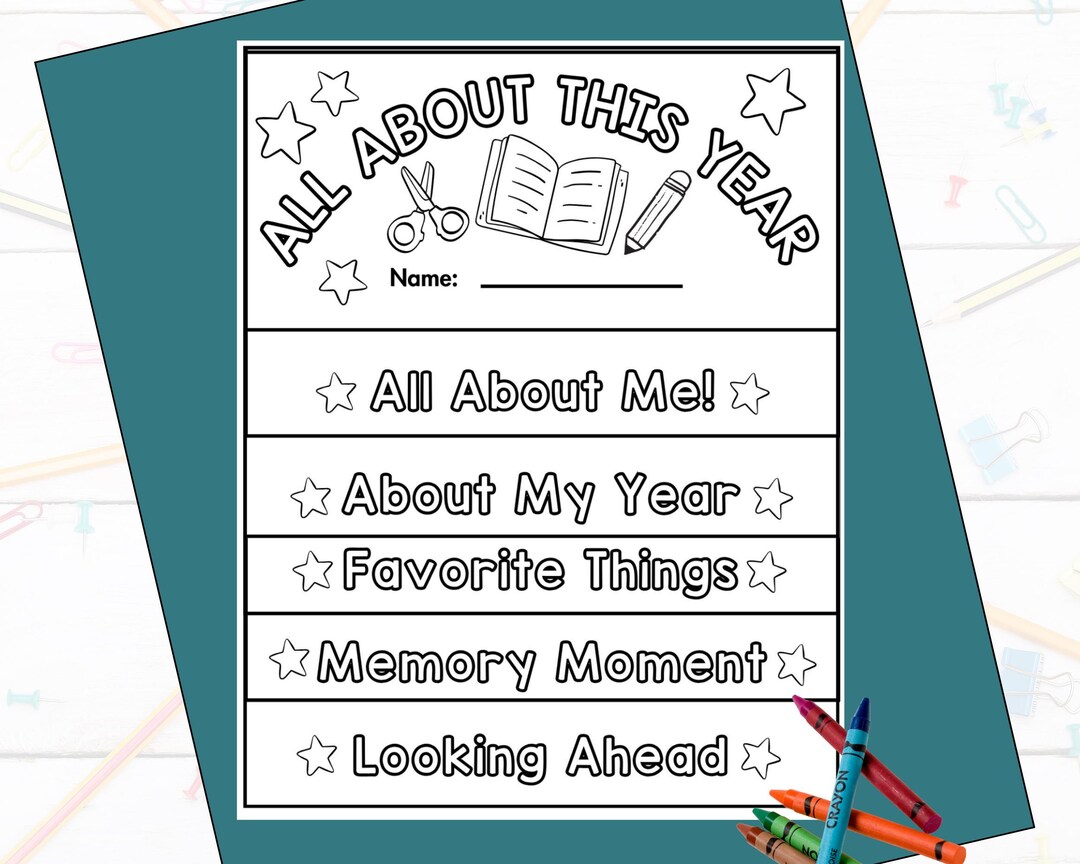 Printable End of School Year Flip Book for Kids – All About This Year ...
