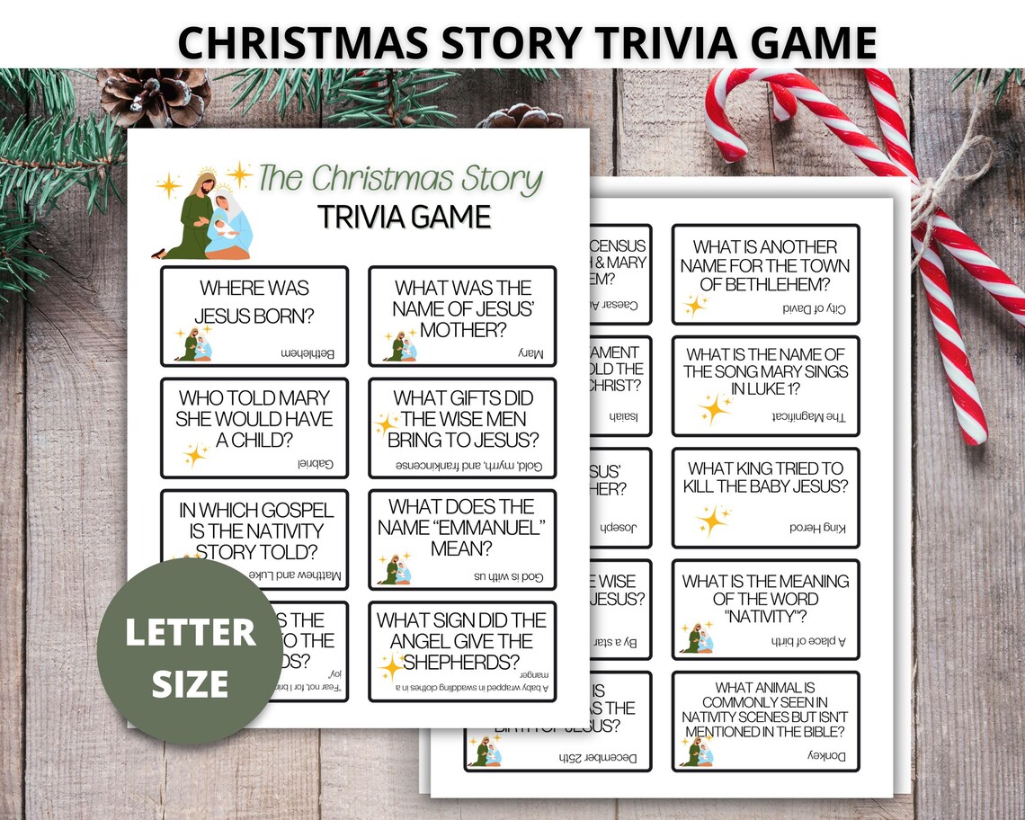 Christmas Nativity Trivia Game for Family Gatherings, Church Events ...