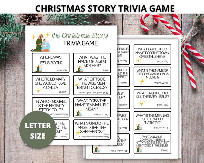 Christmas Nativity Trivia Game for Family Gatherings, Church Events ...