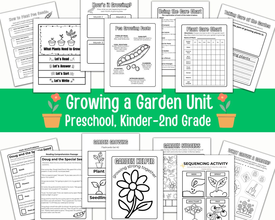 Garden Basics Unit Study Preschool-2nd Grade in Classroom, Homeschool ...