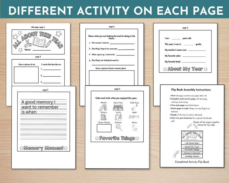 Printable End of School Year Flip Book for Kids – All About This Year ...