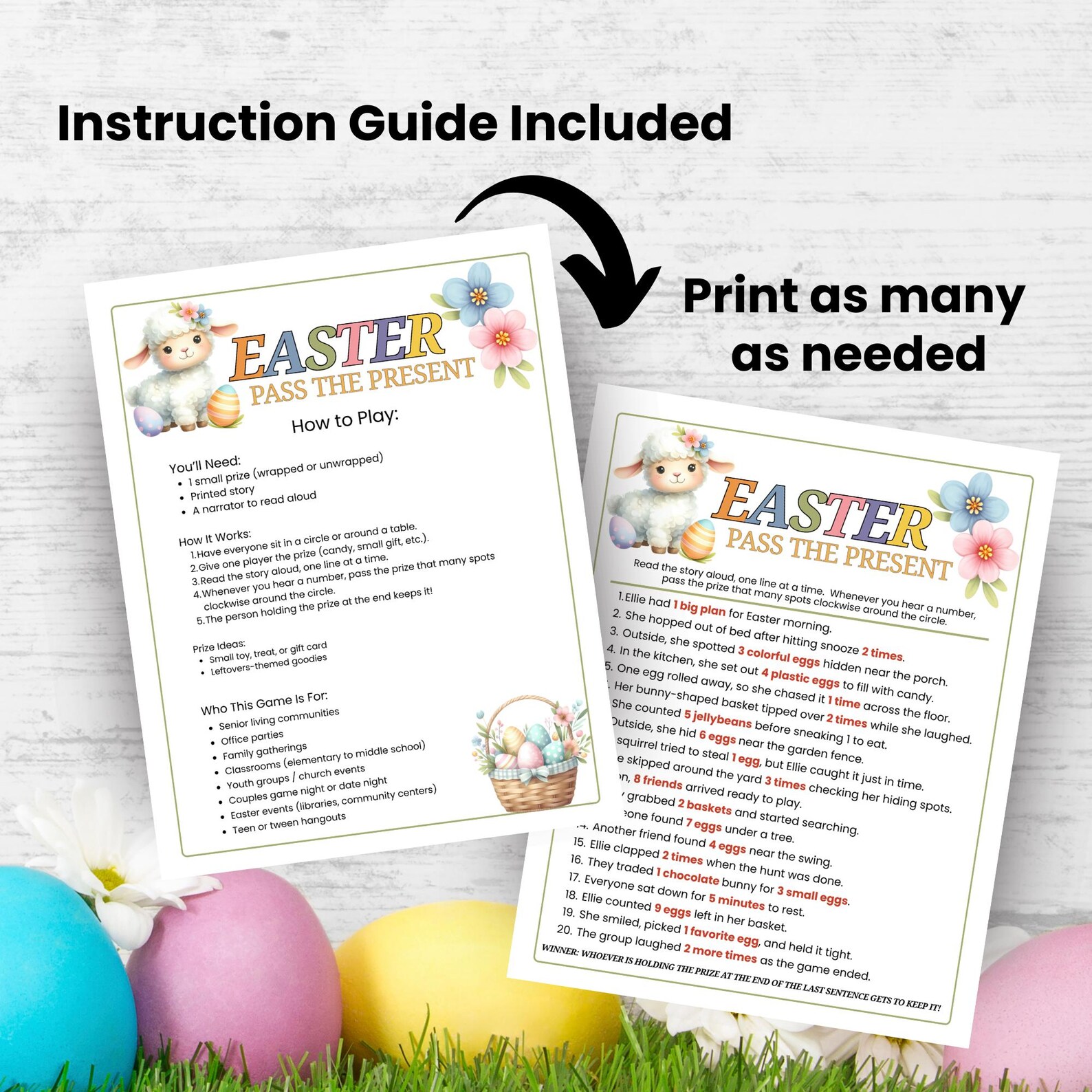 Easter Pass the Present Game Printable, Easter Ice Breaker Game for ...