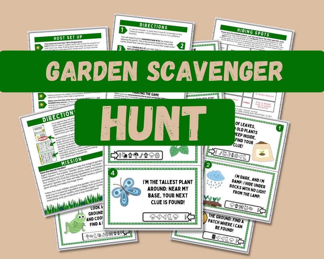 Garden Scavenger Hunt for Older Kids, Teens and Family, Printable ...