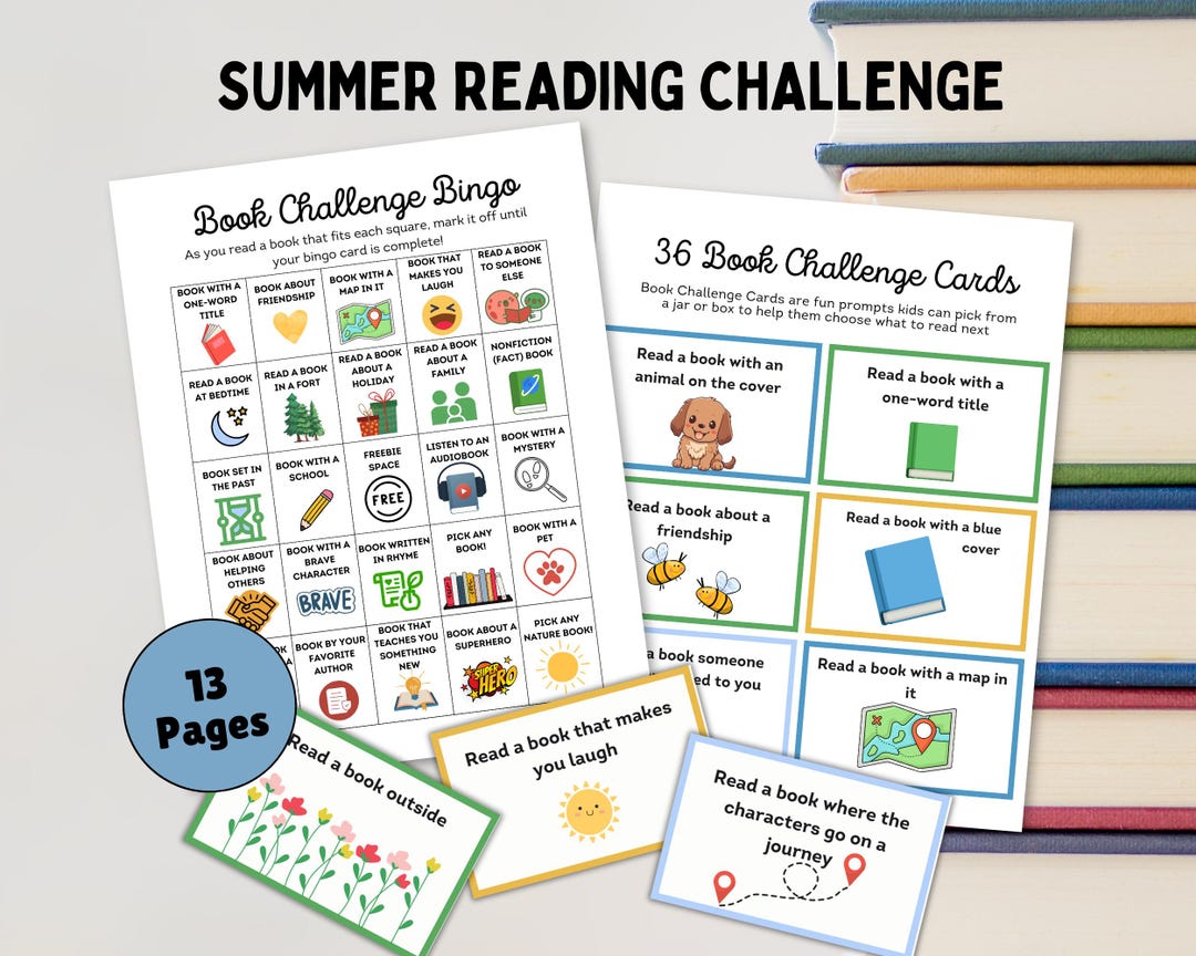 Printable Kids Reading Challenge Pack – Reading Bingo, Reading Tracker ...