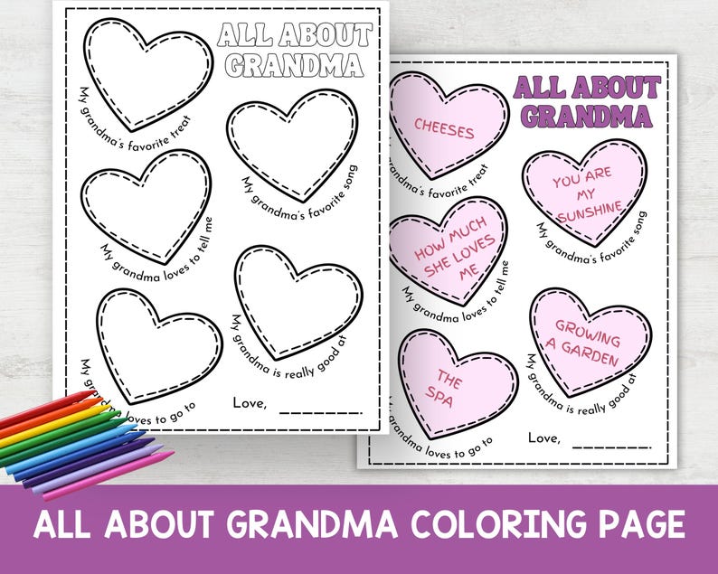 All About Grandma Printable Worksheet for Kids, Grandma, Nana, Grammie ...