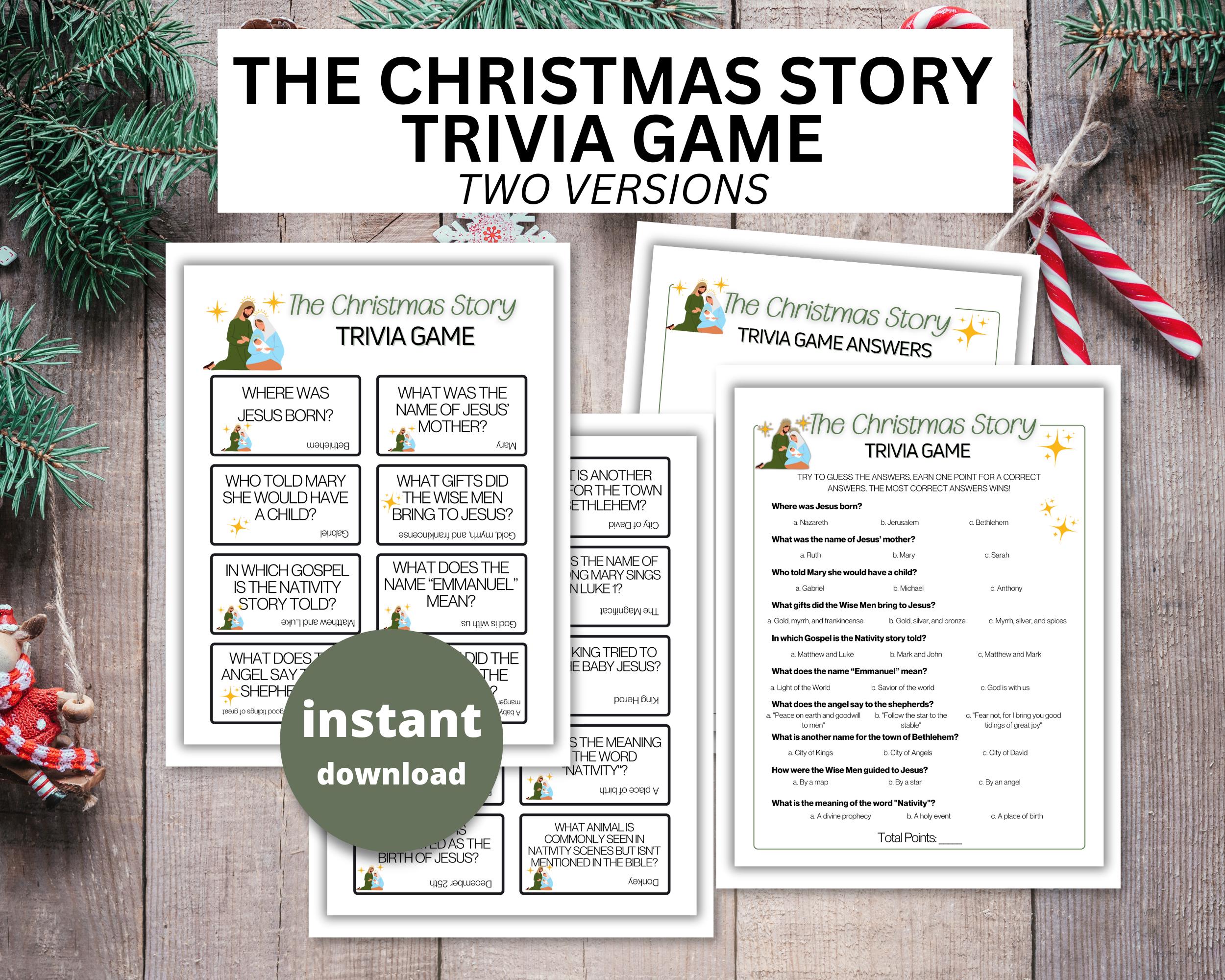 Christmas Nativity Trivia Game for Family Gatherings, Church Events ...