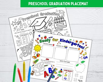 Kindergarten End of Year Printable Placemats for Kids, Last Day of ...