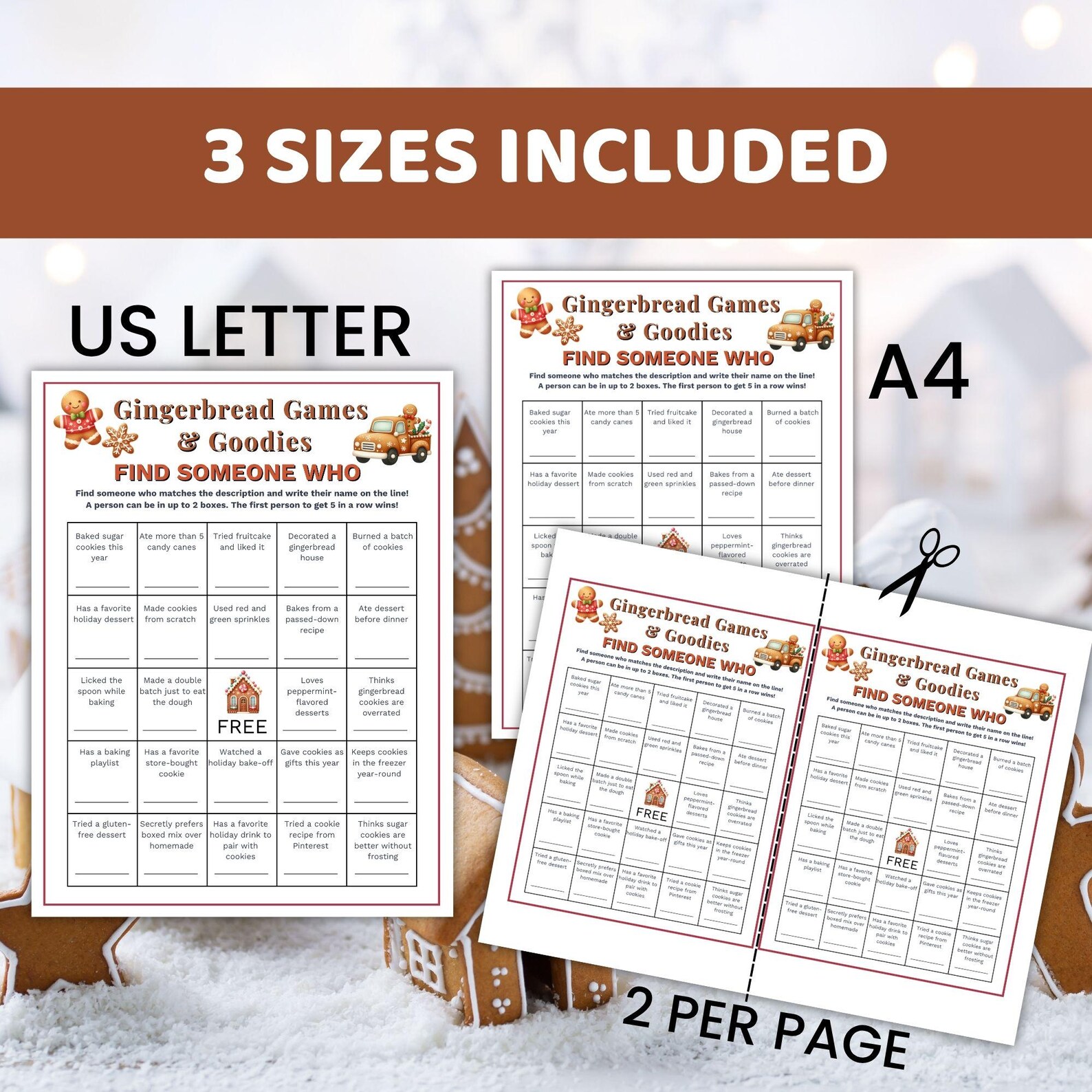 Gingerbread Find Someone Who Game, Icebreaker Bingo Group Activity ...