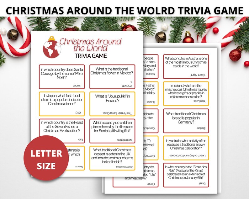 Christmas Around the World Trivia Game for ALL AGES, Christmas ...