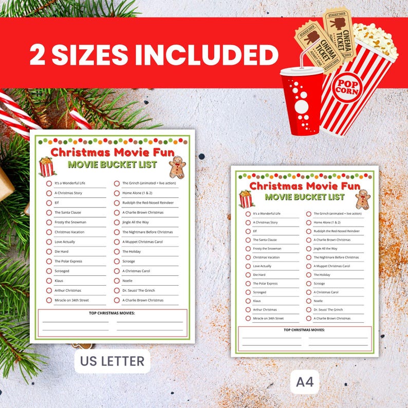 Christmas Movie List, Holiday Family Activity, Christmas Movie Night ...