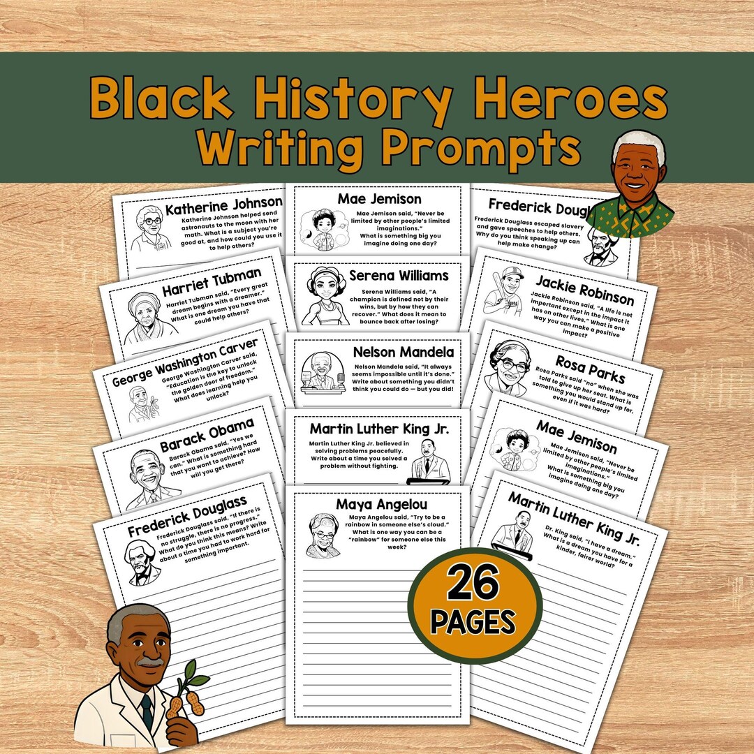 Black History Month Writing Prompts for Kids, Black History Trivia ...