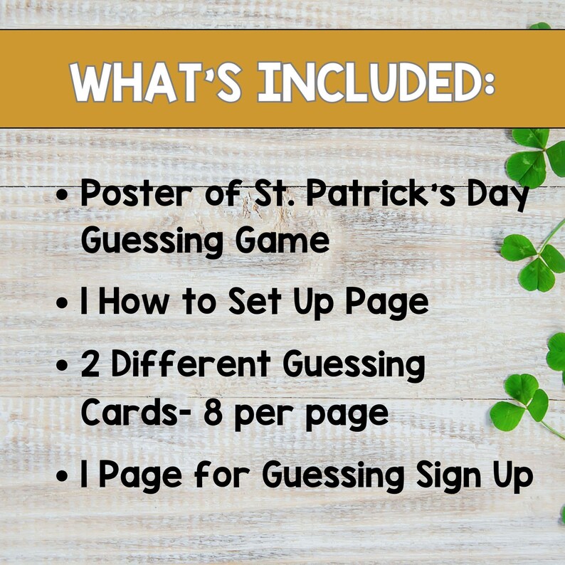 St. Patrick’s Day Candy Jar Game for Office, Seniors, Family Gatherings ...