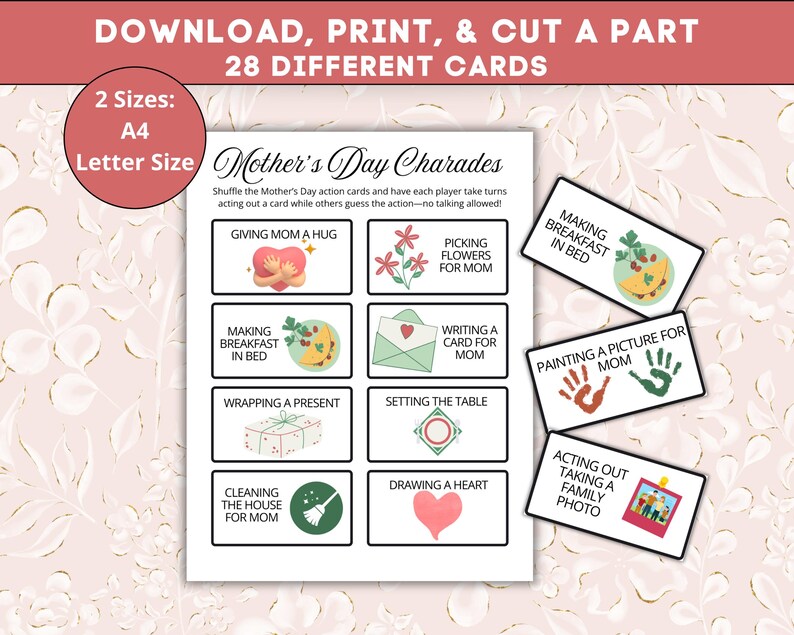Easy Mother’s Day Charades Game Printable – Fun Mother’s Day Activity ...