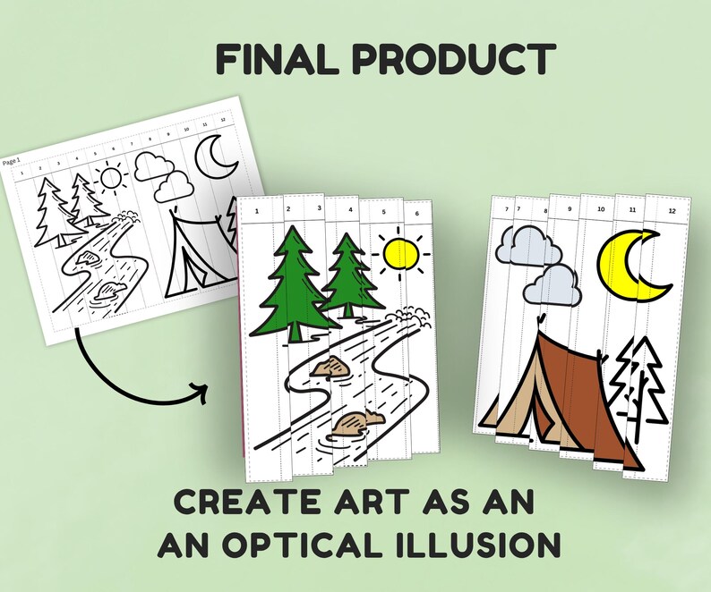 Kids Camping Summer Agamograph Printable Craft, Low Prep Art Project ...