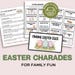 Easy Easter Charades Game for Kids, 20 Printable Cards With Instruction ...