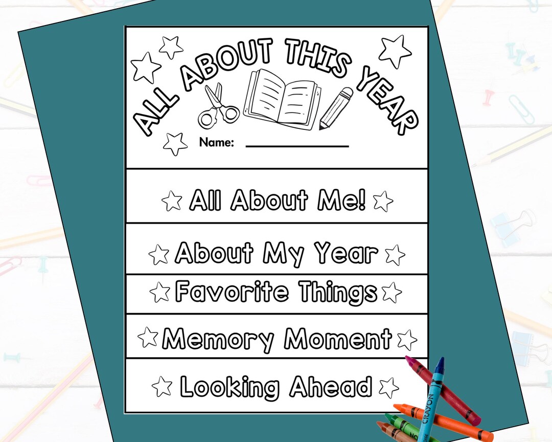 Printable End of School Year Flip Book for Kids – All About This Year ...