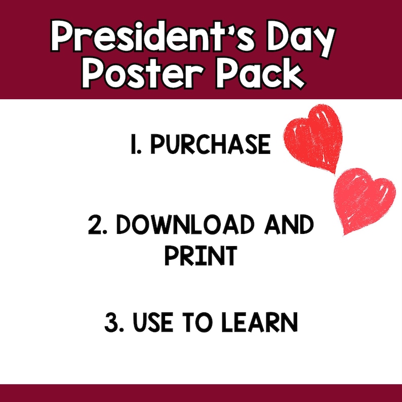 Presidents Day Posters for Kids, 20 US Presidents Posters - Facts ...
