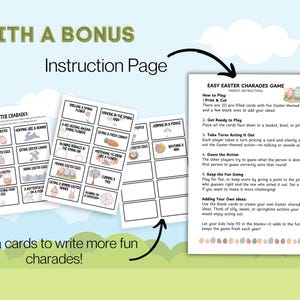 Easy Easter Charades Game for Kids, 20 Printable Cards With Instruction ...