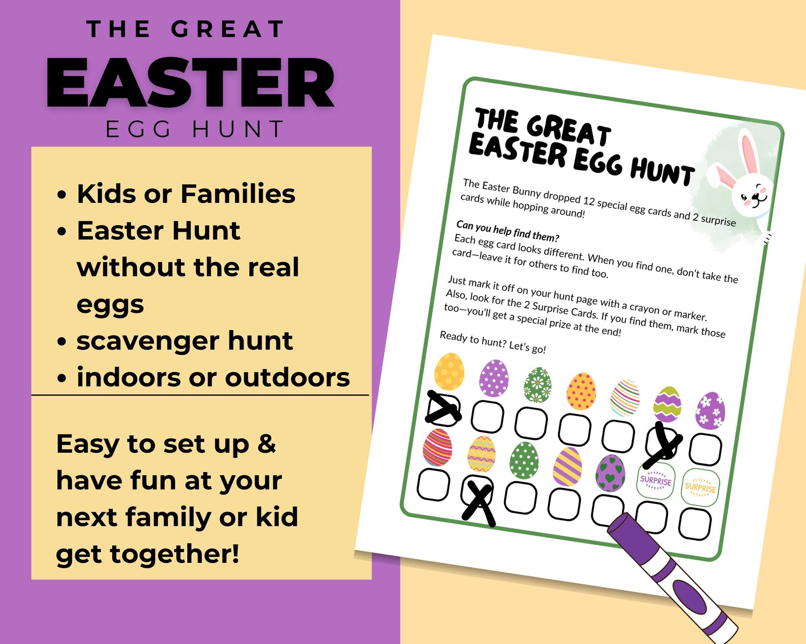 Printable the Great Easter Egg Hunt Game for Kids – Easter Egg ...