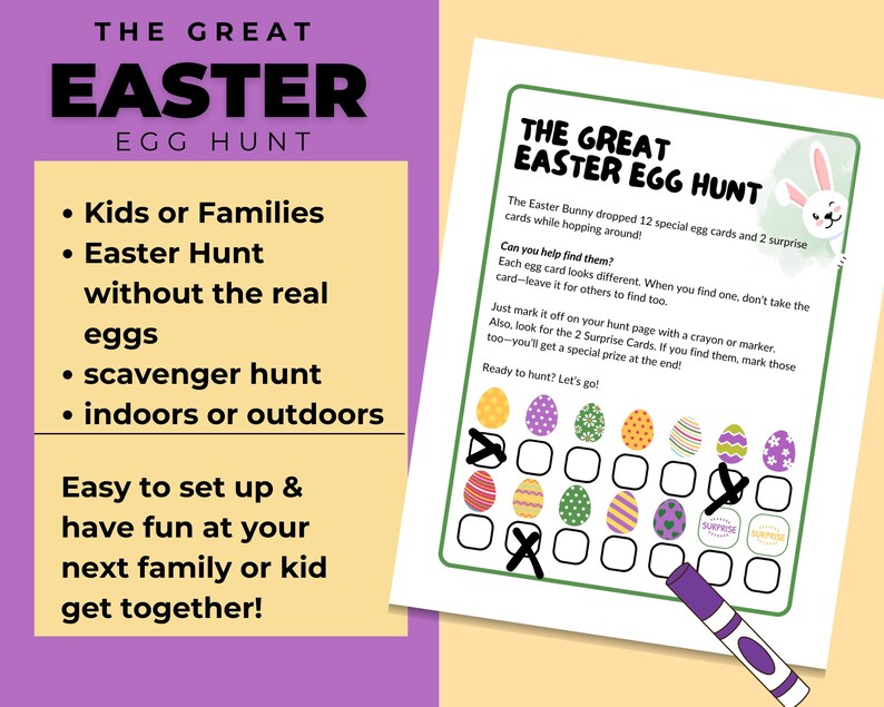 Printable the Great Easter Egg Hunt Game for Kids – Easter Egg ...