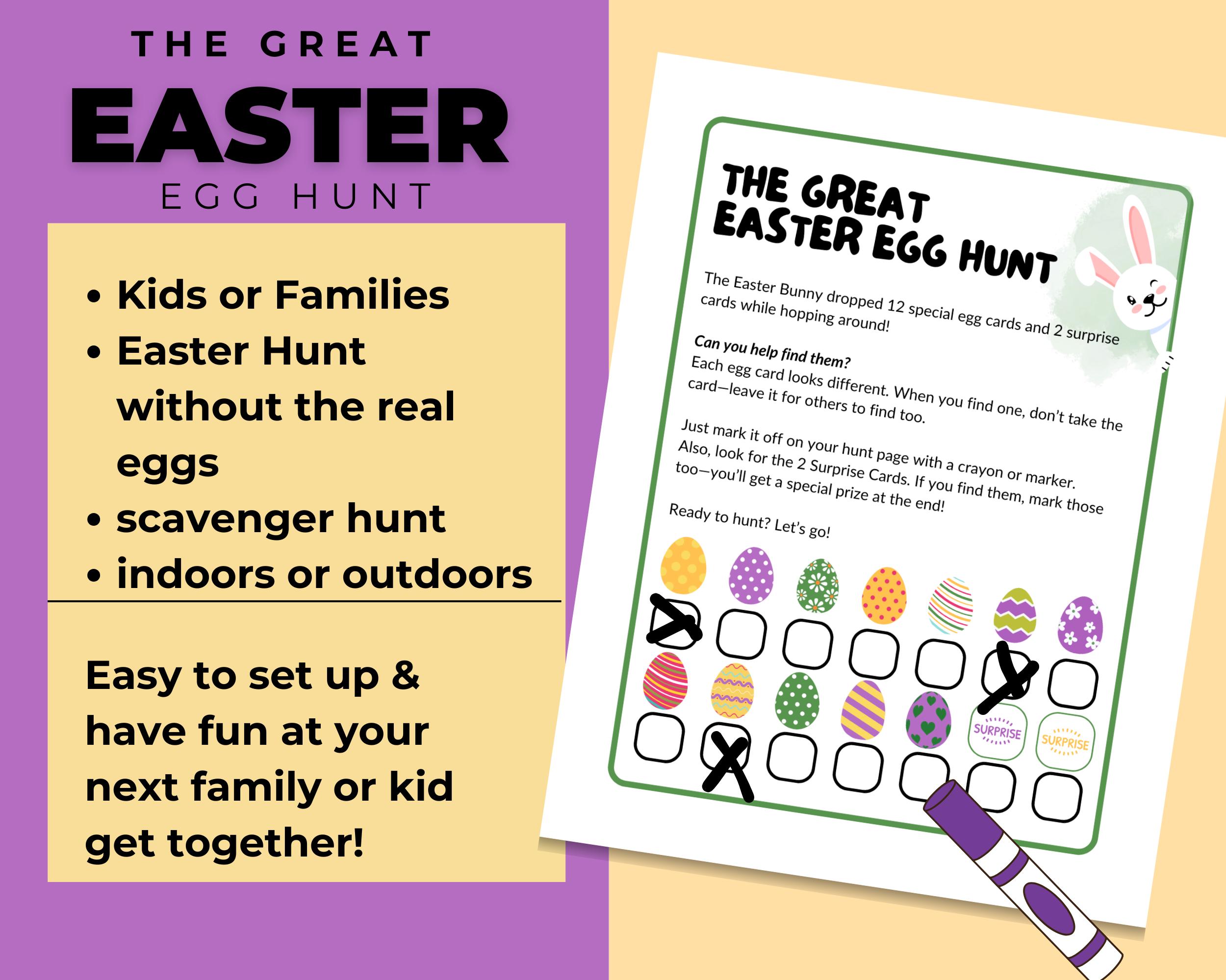 Printable the Great Easter Egg Hunt Game for Kids – Easter Egg ...