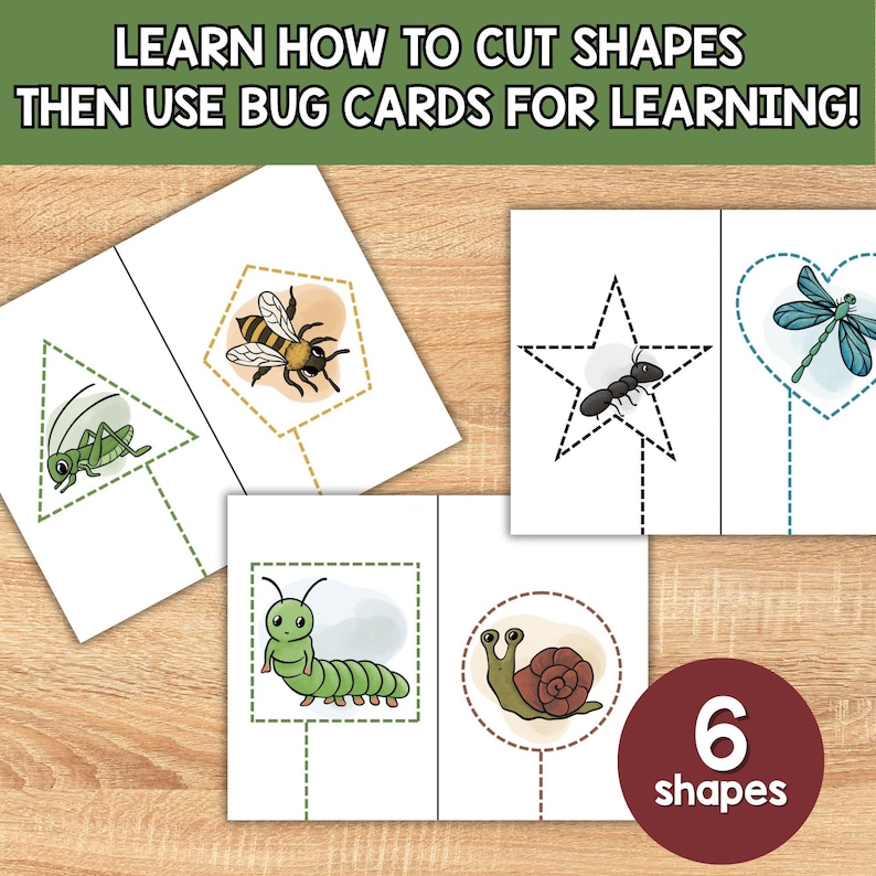 Bug Cutting Practice Worksheets for Kids, Preschool Nature Fine Motor ...