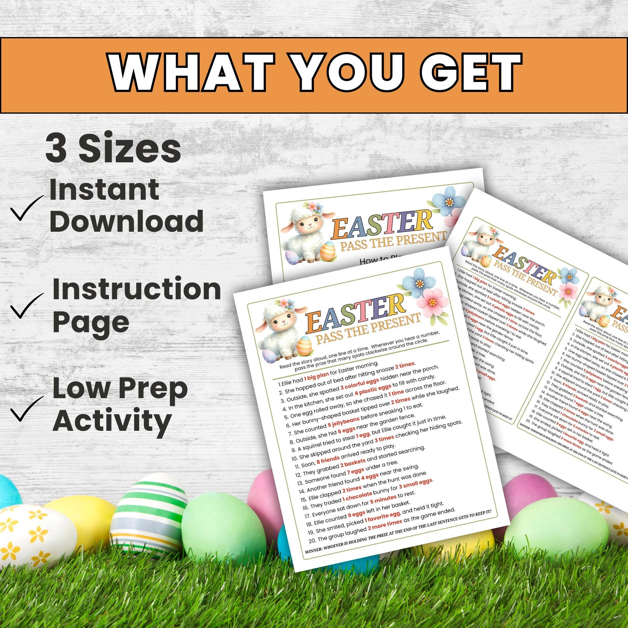 Easter Pass the Present Game Printable, Easter Ice Breaker Game for ...
