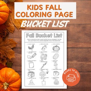 Kids' Fall Bucket List Printable - Autumn Activities for Kids - Color ...