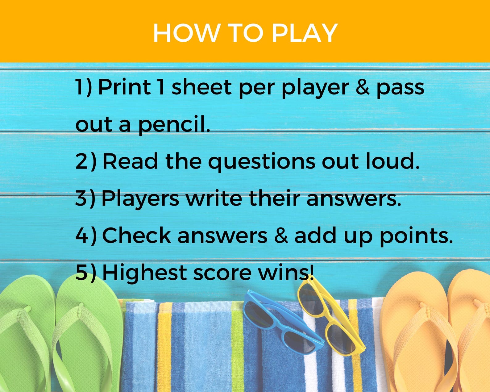 Printable Summer Quiz Trivia Game, Fun Summer Activity for Family ...