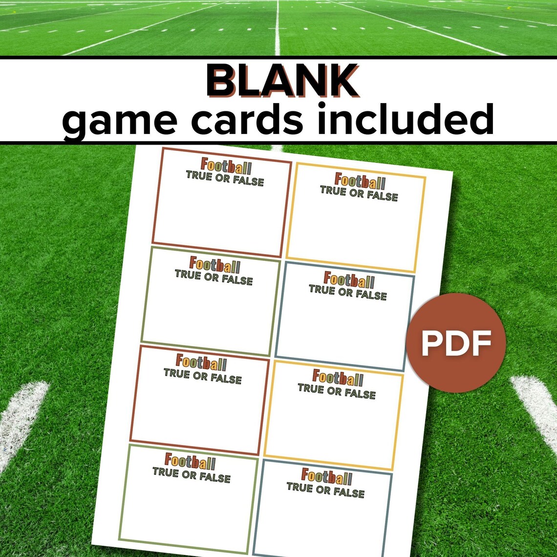 Football True or False Trivia Game, Printable Football Party Game for ...