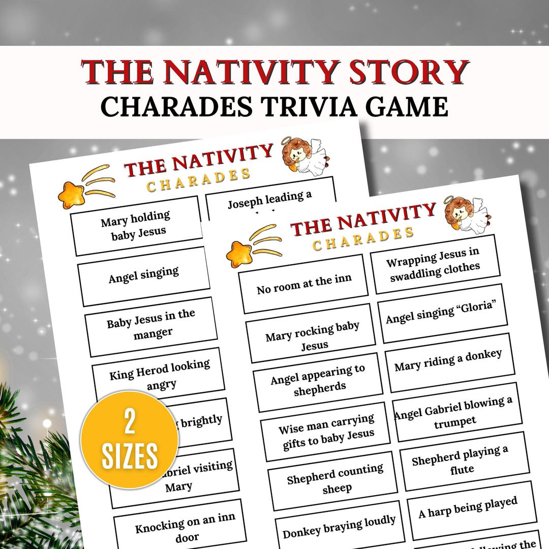 Nativity Charades Game, Christmas Party Game, Holiday Ice Breaker ...