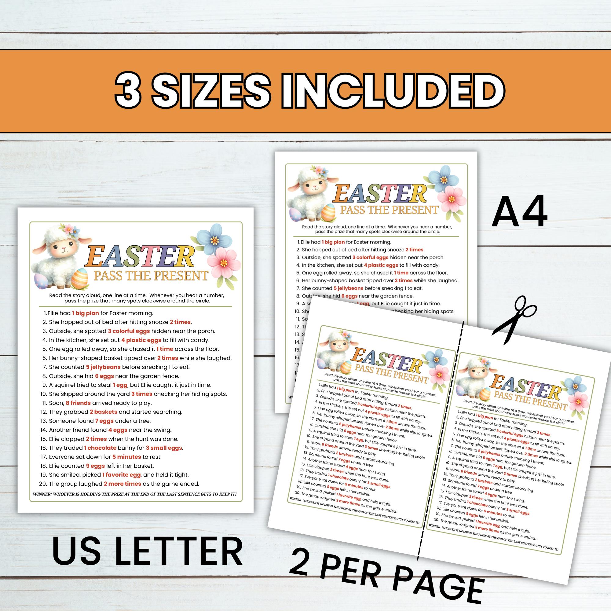 Easter Pass the Present Game Printable, Easter Ice Breaker Game for ...