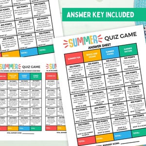 Printable Summer Quiz Trivia Game, Fun Summer Activity for Family ...