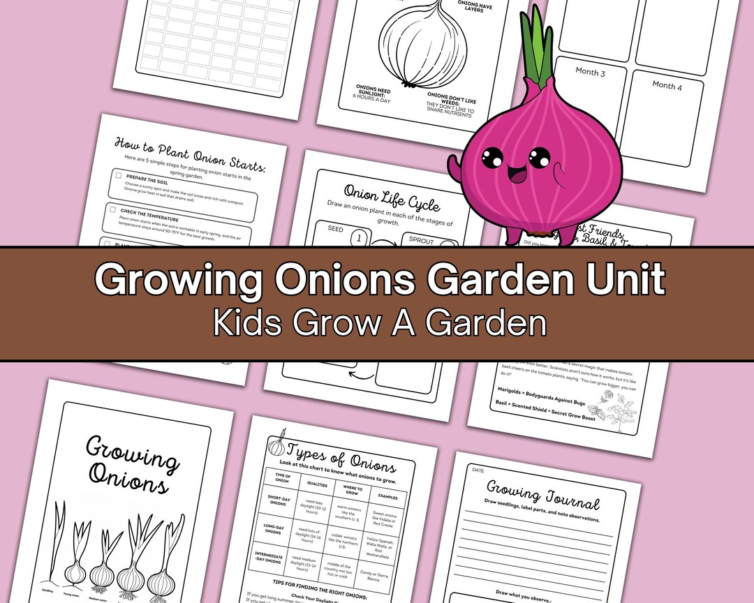 Kids Onion Garden Unit Study, Gardening Activity Pack Science Unit With ...