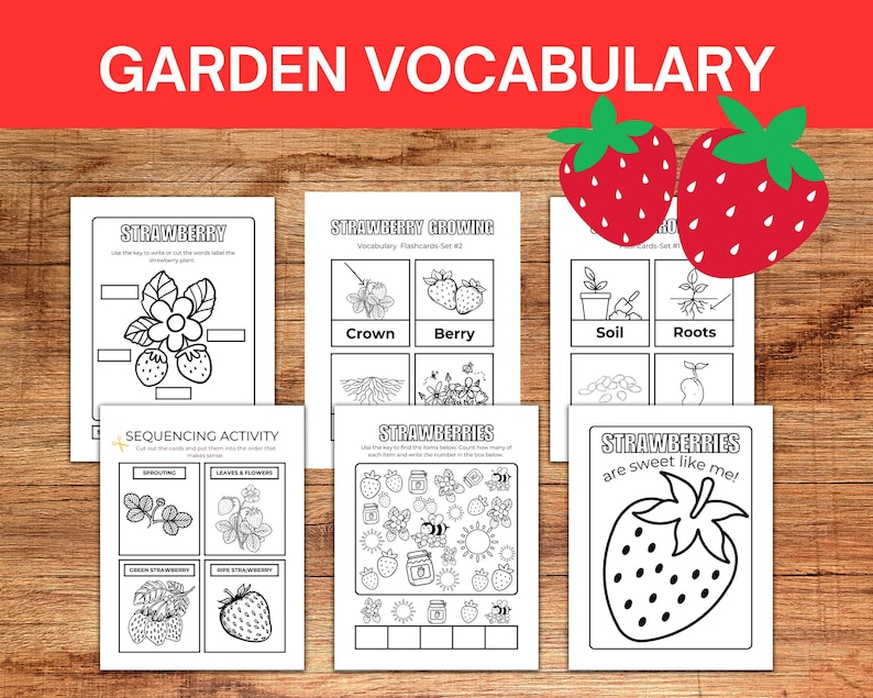 Strawberry Garden Unit Study Downloads Preschool, Kinder, First and ...