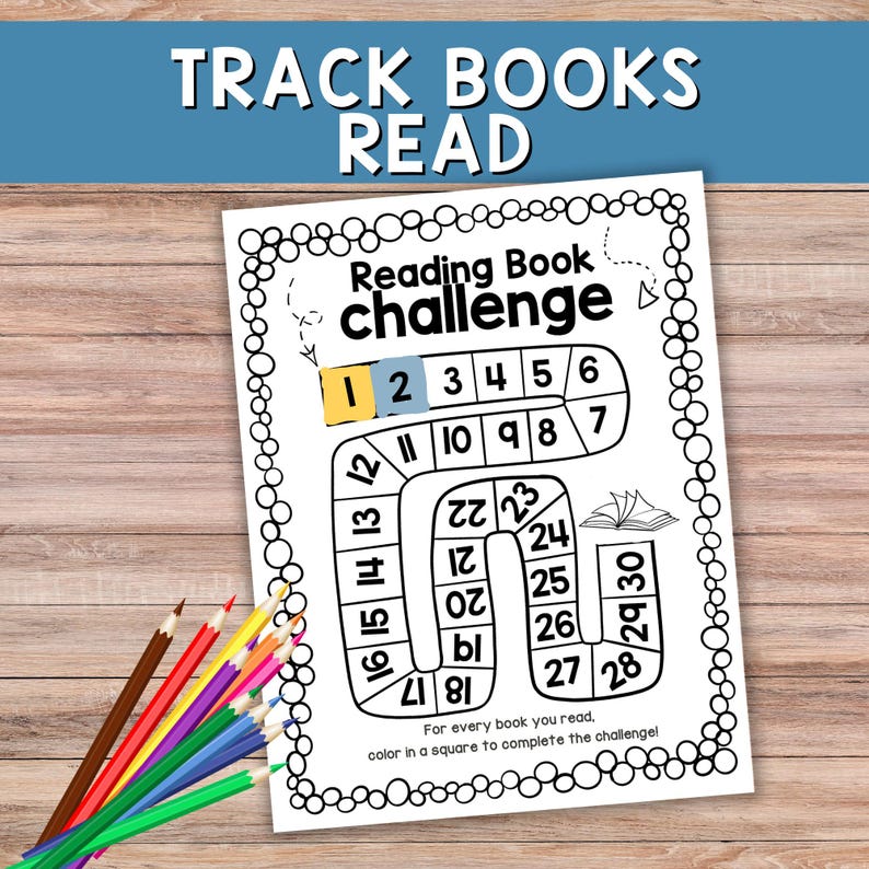 Reading Book Challenge Tracker Printable for Kids, Minutes or Books ...