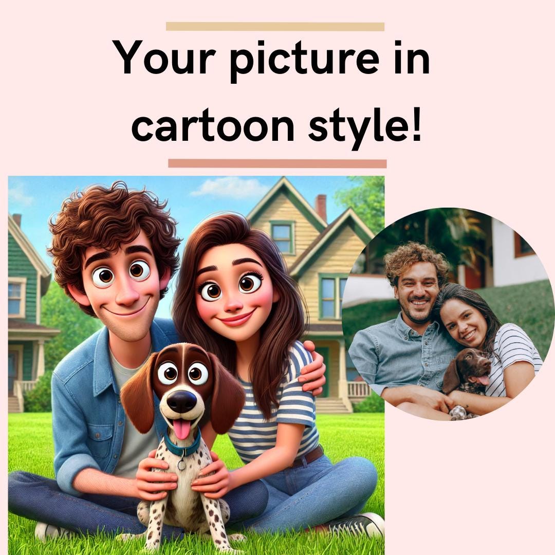 Personalized Pixar Picture Portrait Style Personal Custom Disney ...