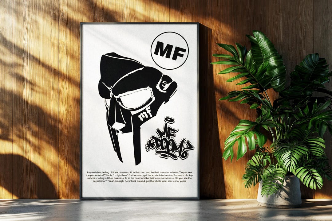 MF DOOM Poster / Rapp Snitch Knishes Lyrics Poster Print / Music Album ...