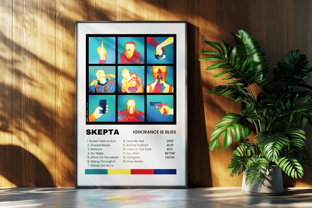 Skepta 'ignorance is Bliss' Poster Wall Art / Skepta Poster Print ...